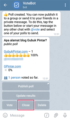 Cara Membuat Polling di Telegram dan Melihat Hasilnya - Gubuk Pintar