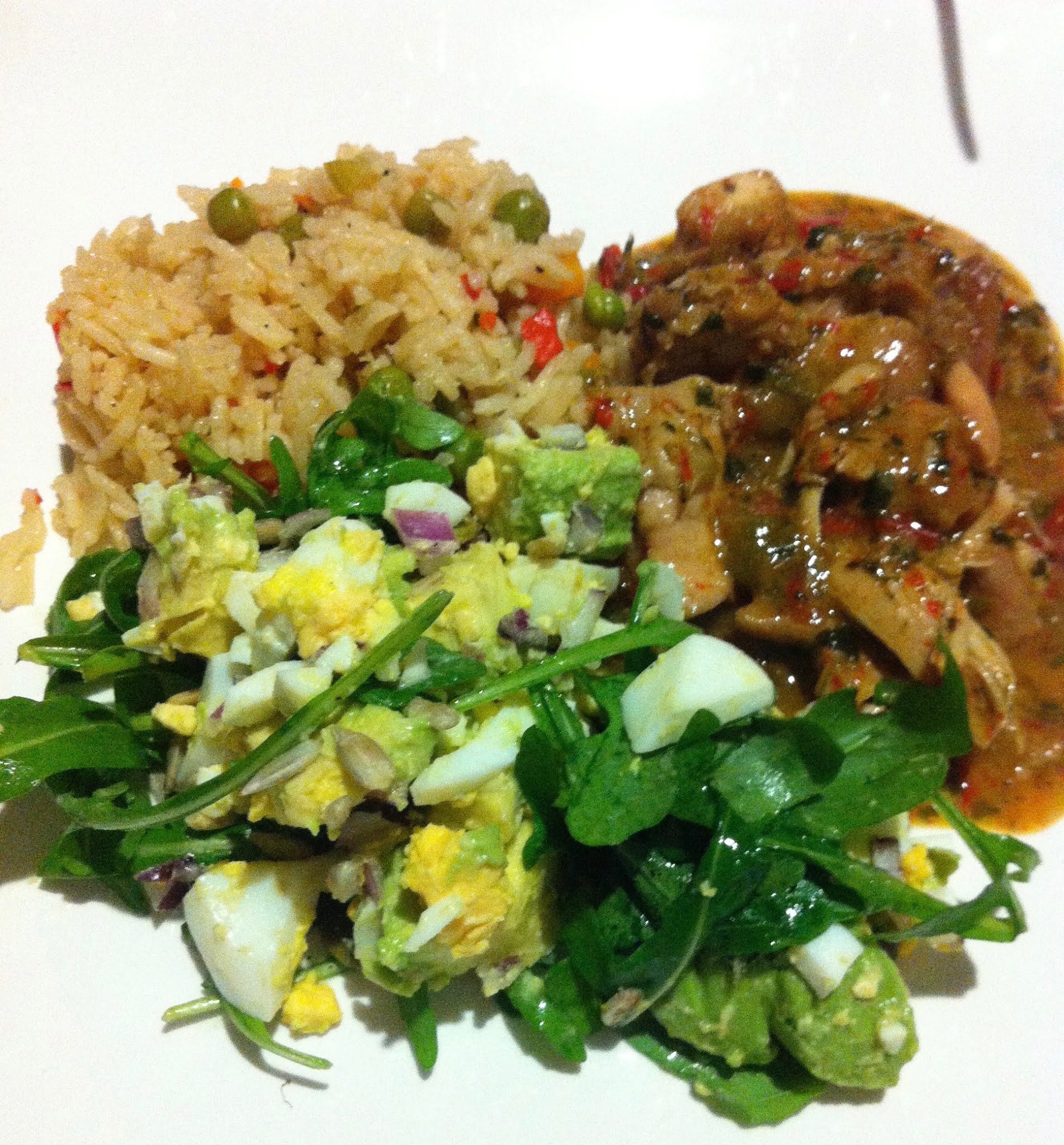 Guatemala: Coconut Chicken Adobo, Avocado & Arugula Salad & Mayan Rice