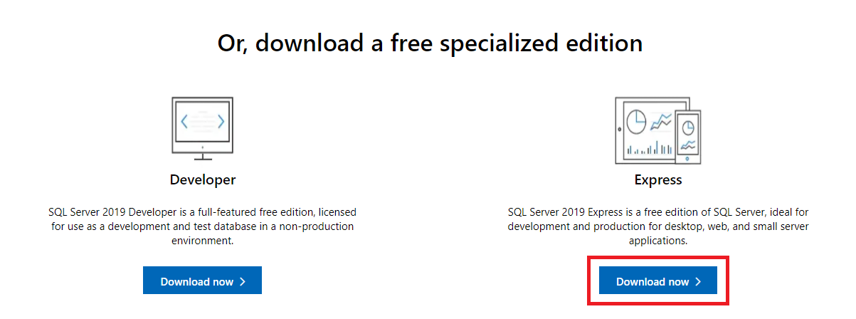 1. ติดตั้ง Microsoft SQL Server Express 2019