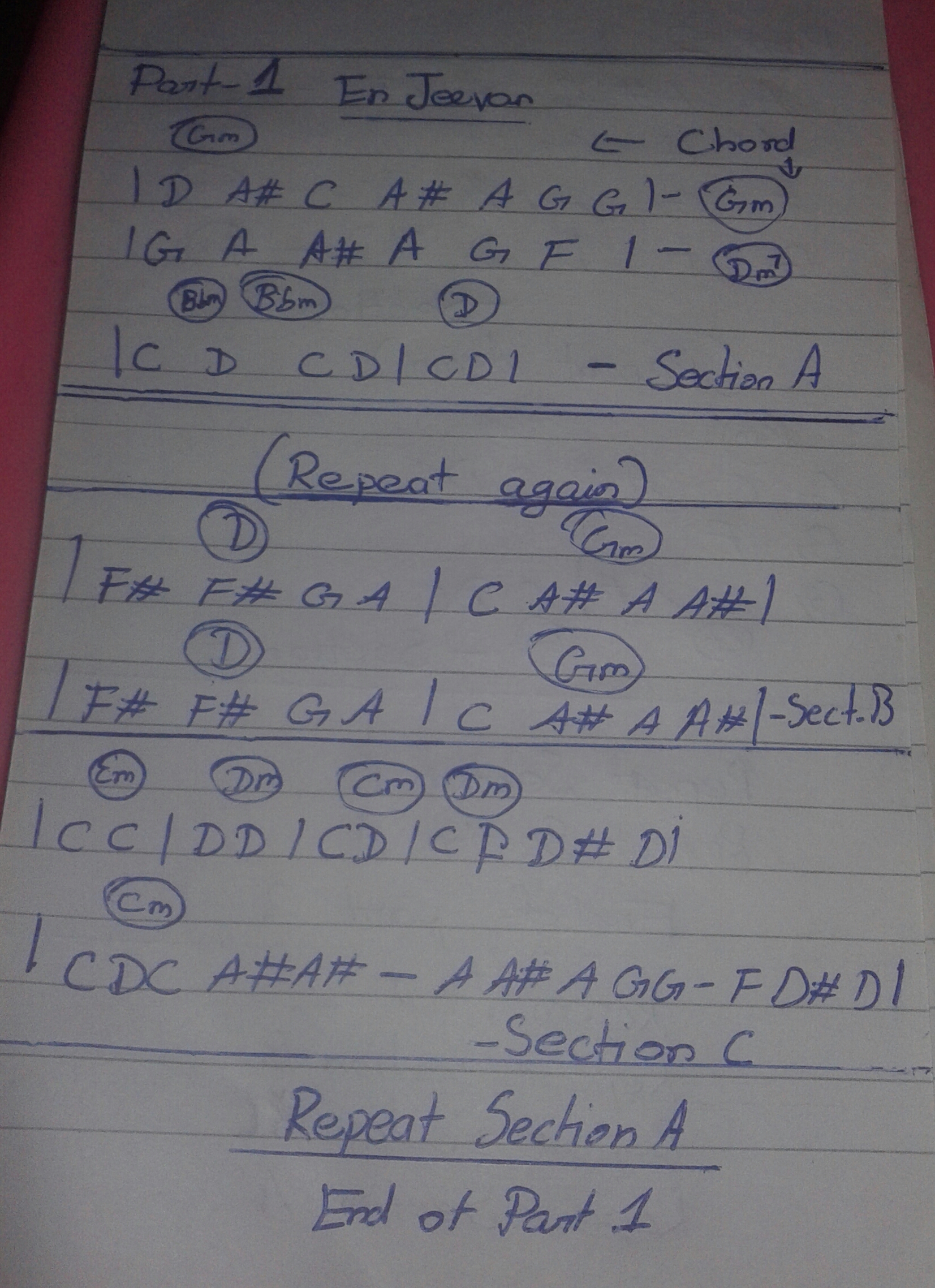 My En Jeevan Keyboard Cover Notes