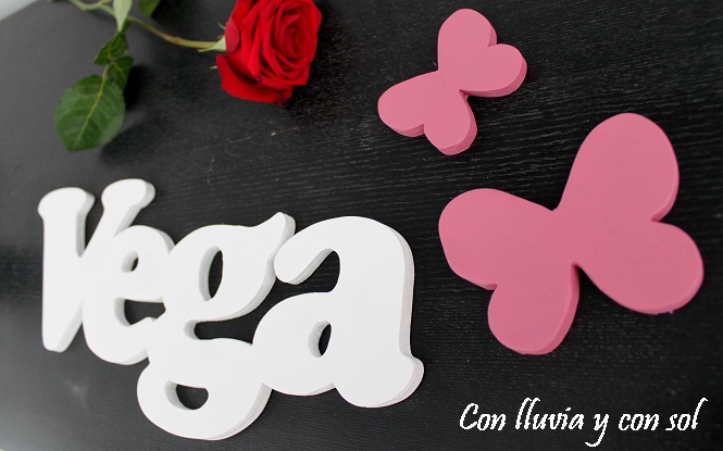 Con lluvia y con sol: LETRAS DECORATIVAS DE MADERA PARA VEGA