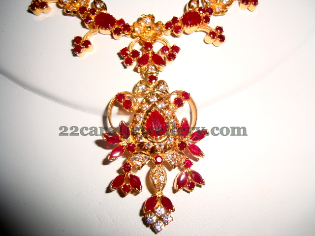 Rubies Locket in 22k Gold - Jewellery Designs