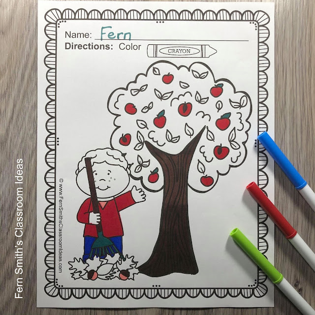 Grab These Adorable Fall Apple Coloring Pages For Your Classroom Today ...