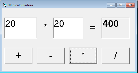 Byron V. Gómez Monzón: Minicalculadora en Visual Basic