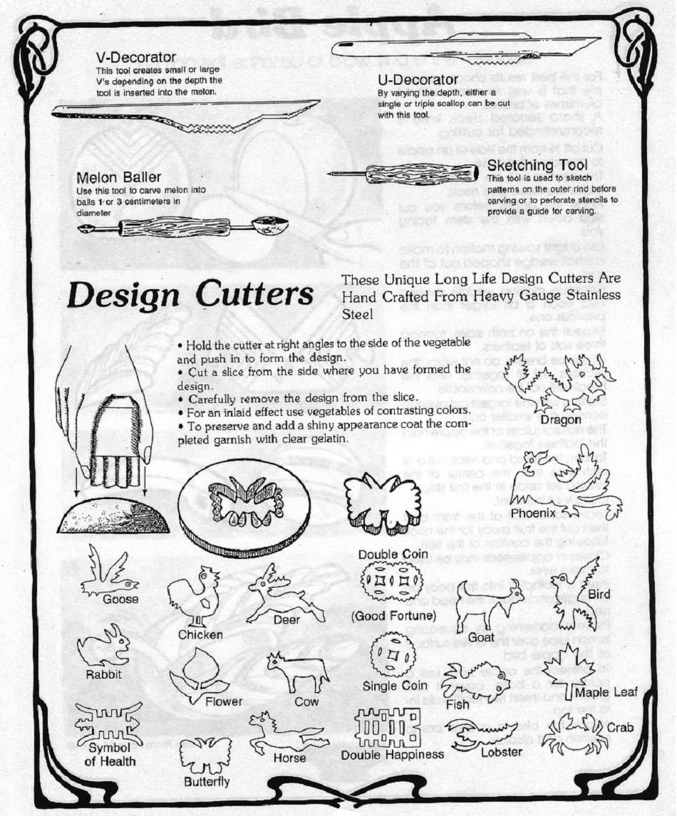 Welcome: The Tools of Food Garnishing