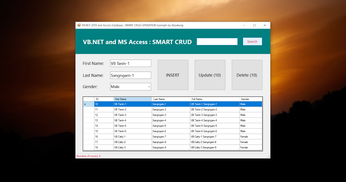Vb 2019 And Access Database Perform Smart Crud Operations With Search Windows Forms Source