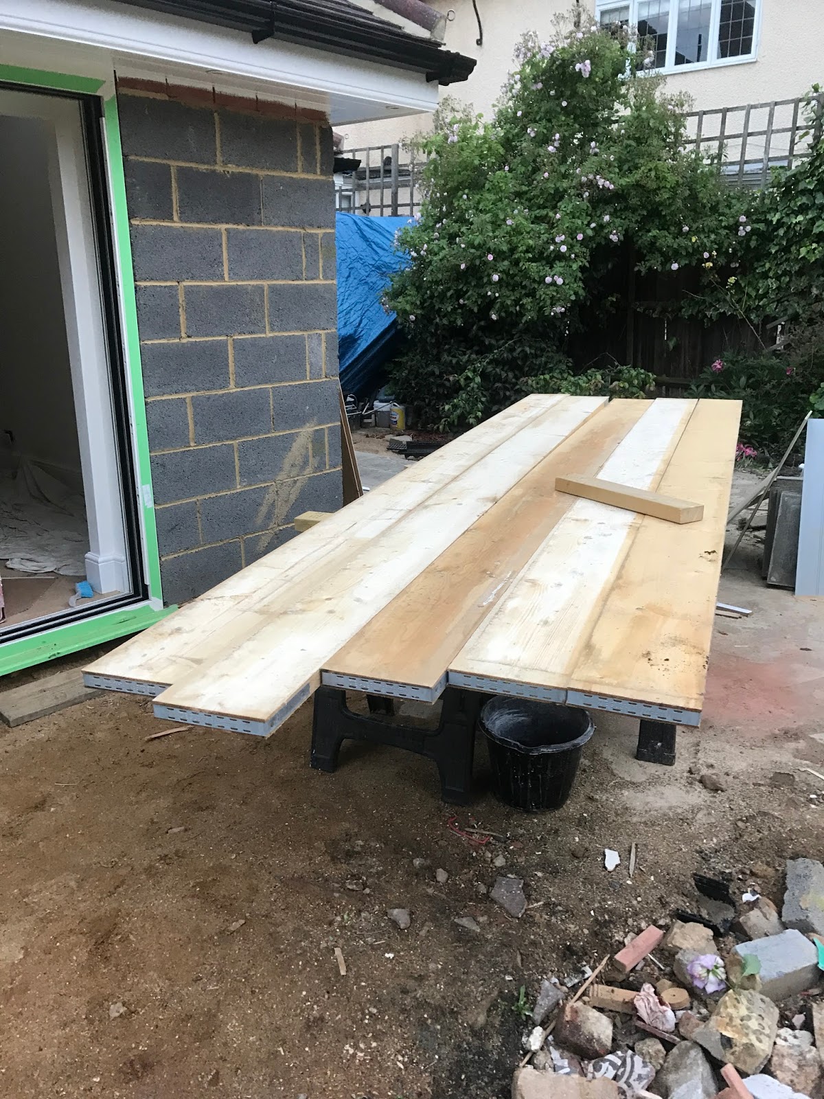 Makeover - A Dining Table Made From Scaffold Boards - Roses and Rolltops