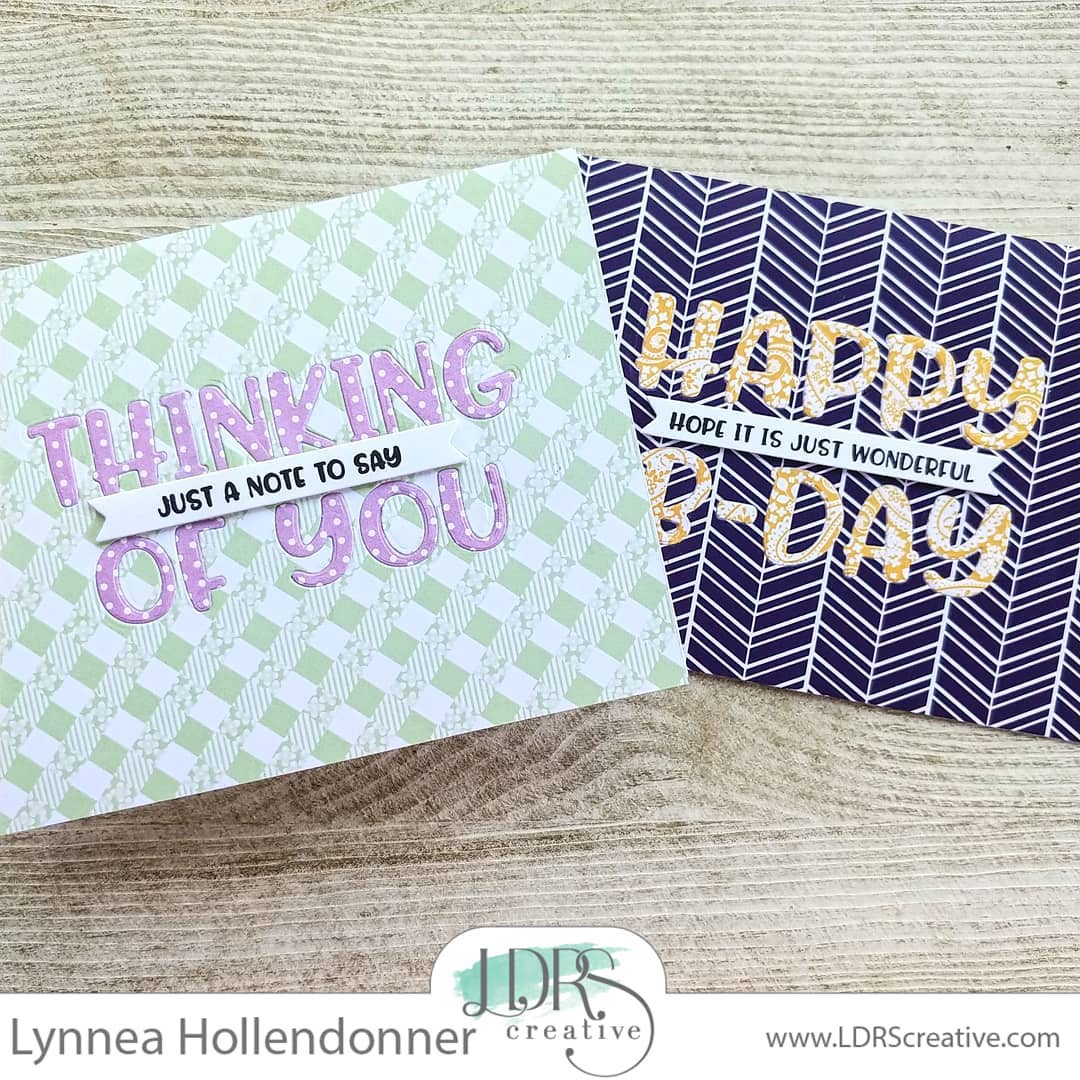 Lynnea Hollendonner: LDRS Creative // 5 Easy Die Cut Sentiment Inlay Cards