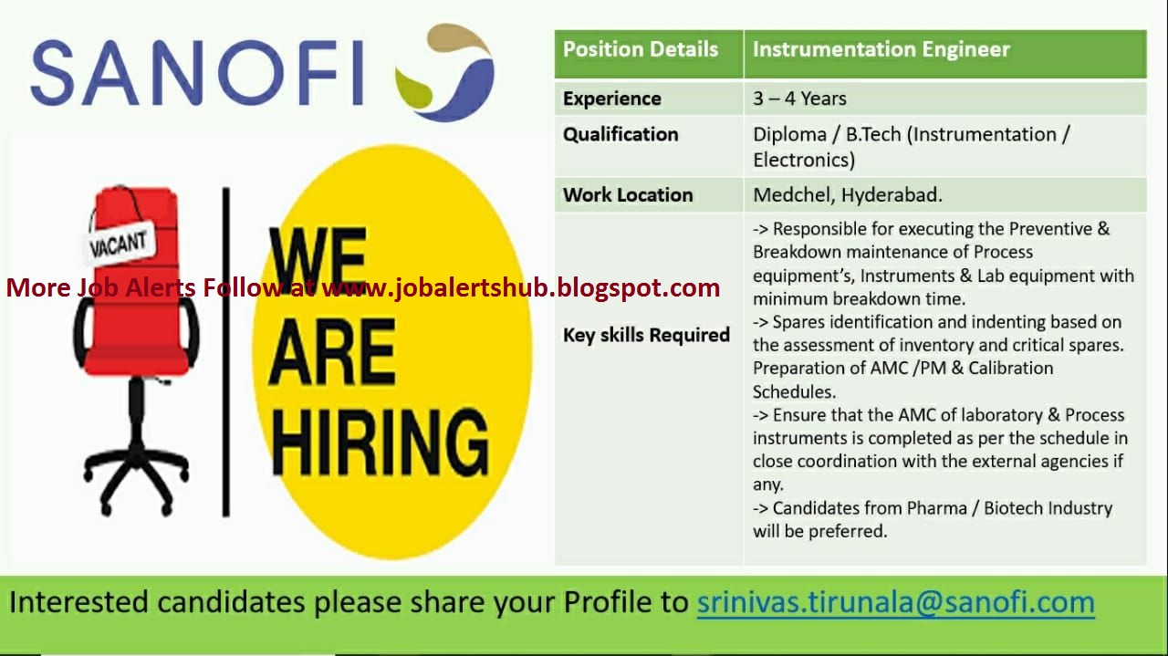 SANOFI - Hiring Engineering Graduates (Instrumentation / Electronics ... SANOFI - Hiring Engineering Graduates (Instrumentation / Electronics ...