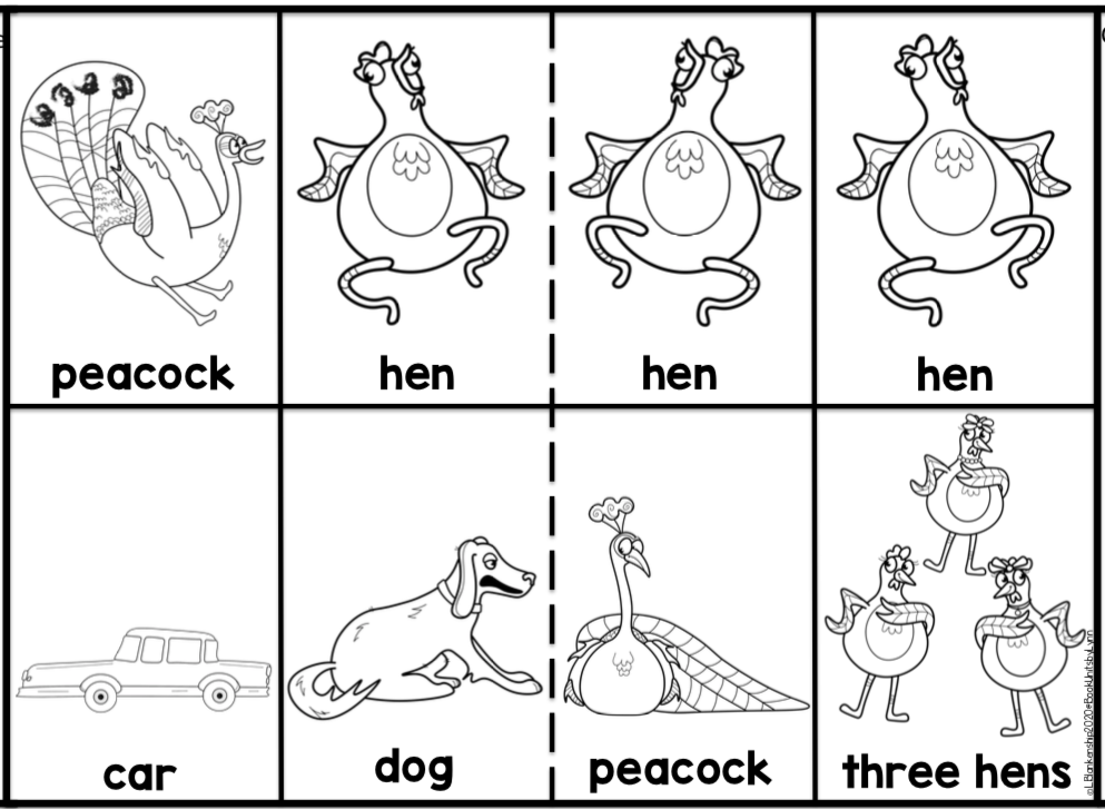 THREE HENS AND A PEACOCK ~ Book Units by Lynn