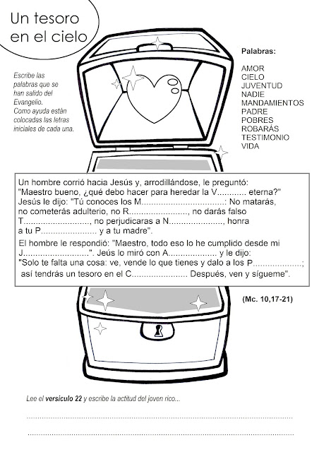 ACTIVIDAD: Un tesoro en el Cielo - Educacion Religiosa