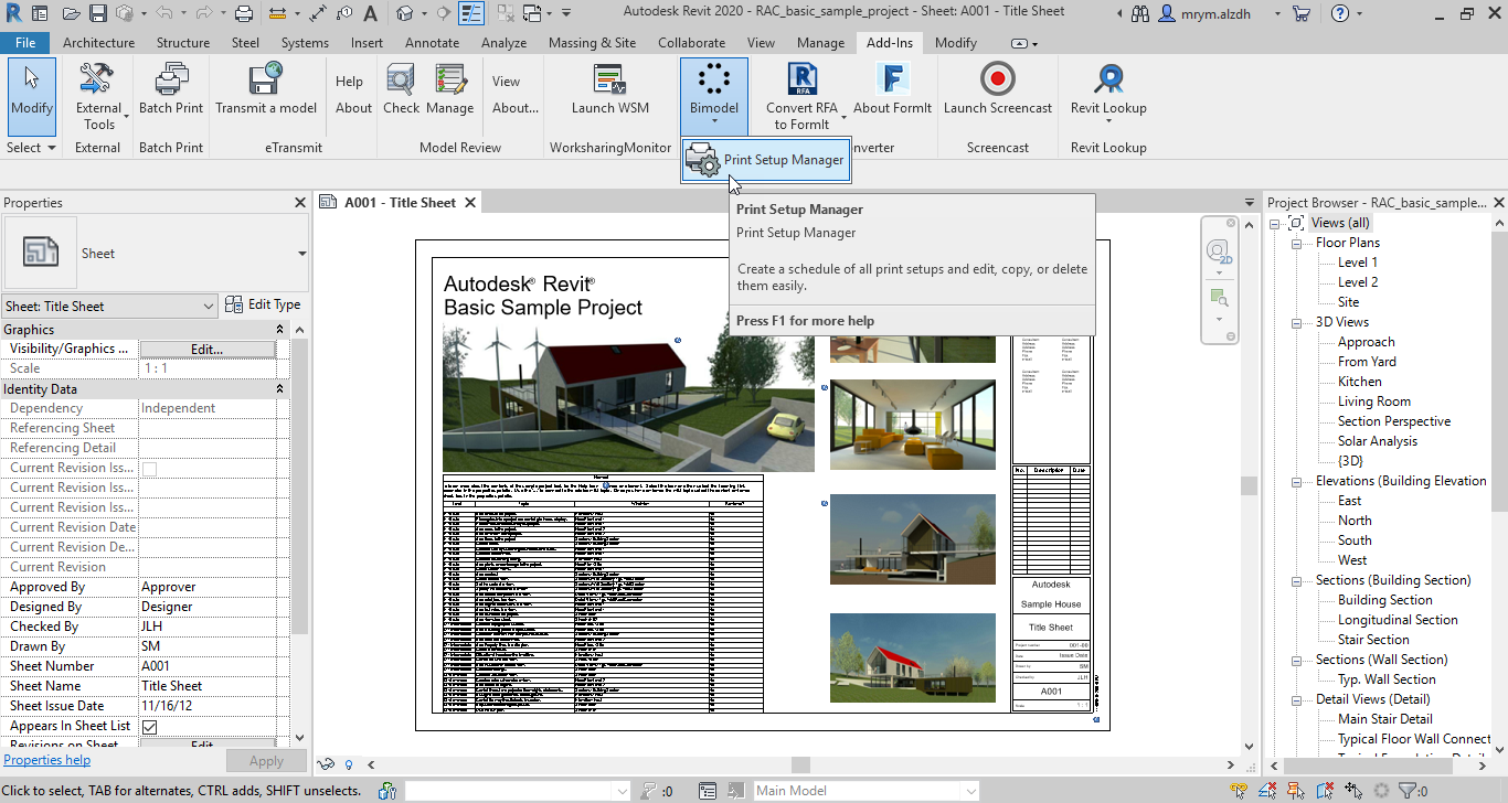 Revit Add-Ons: Free Print Setup Manager