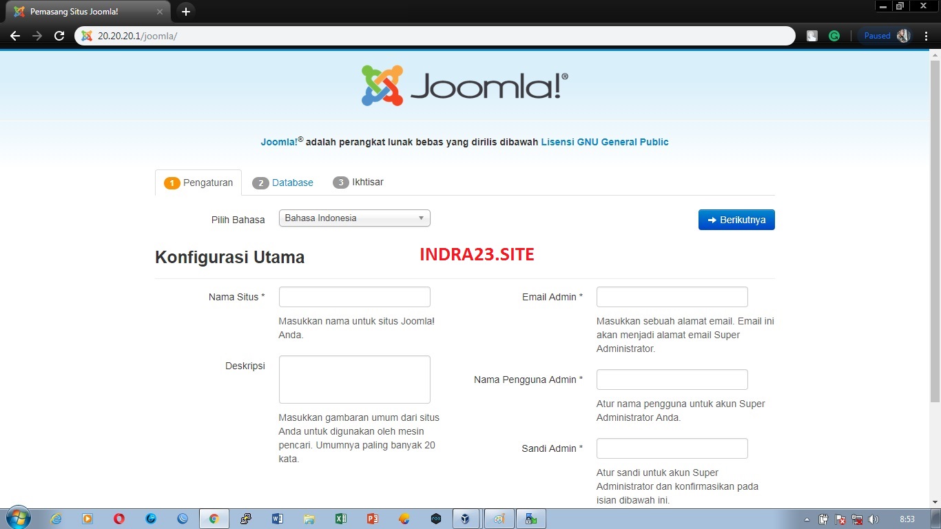 Cara konfigurasi webserver ( Joomla ) Debian Server Virtualbox