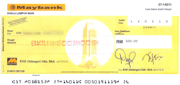 MACAM MANA NAK CLEAR / TUNAIKAN CEK HARI YANG SAMA