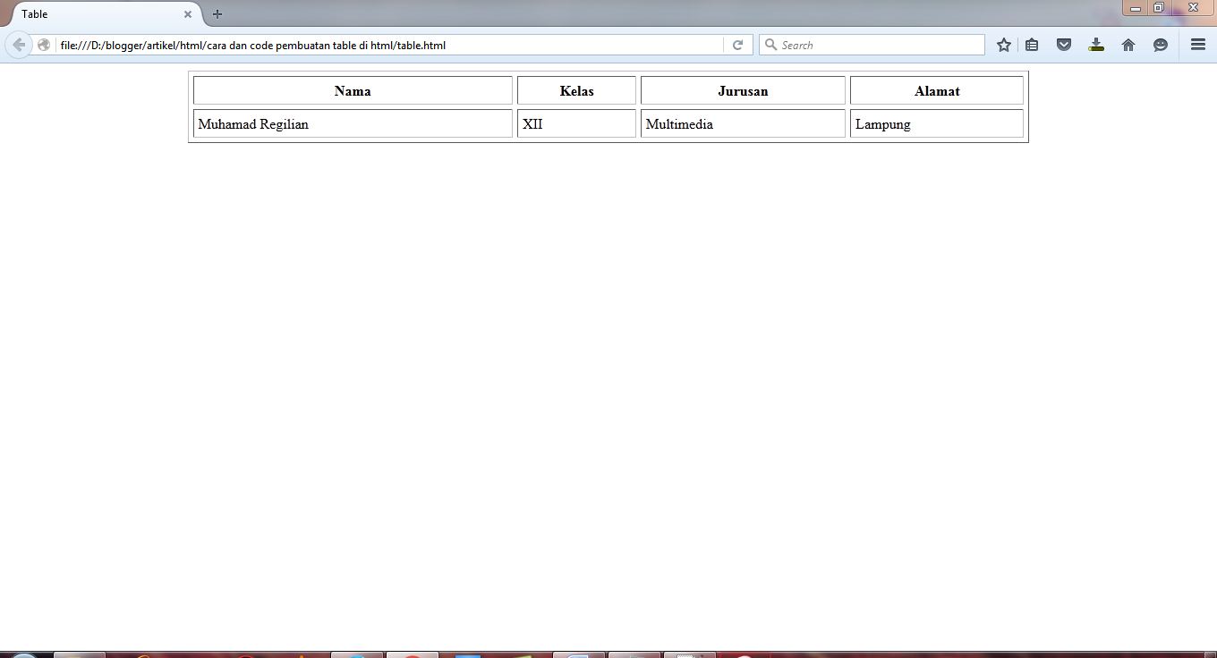 cara dan code membuat table di html | tutorial pemula
