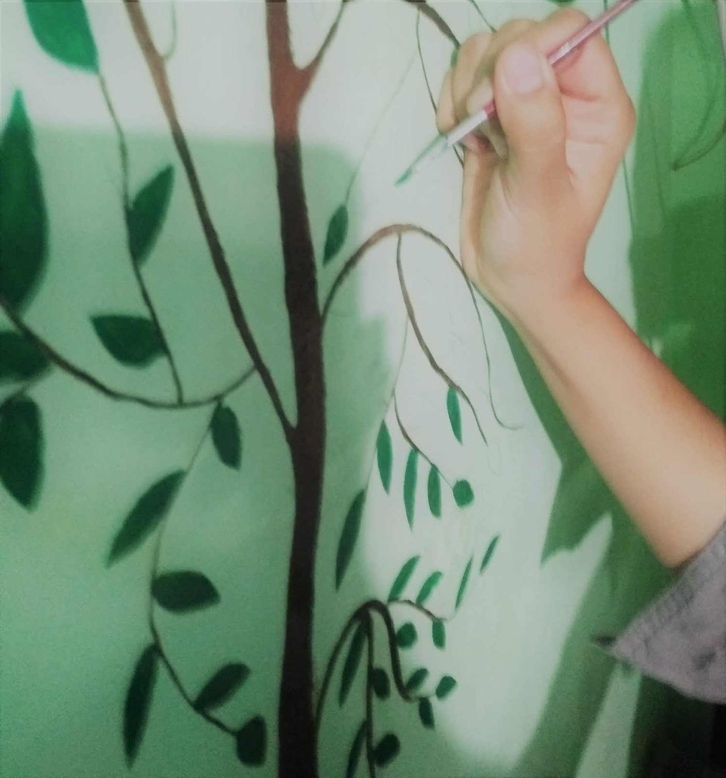 TREE WALL PAINTING STEP BY STEP