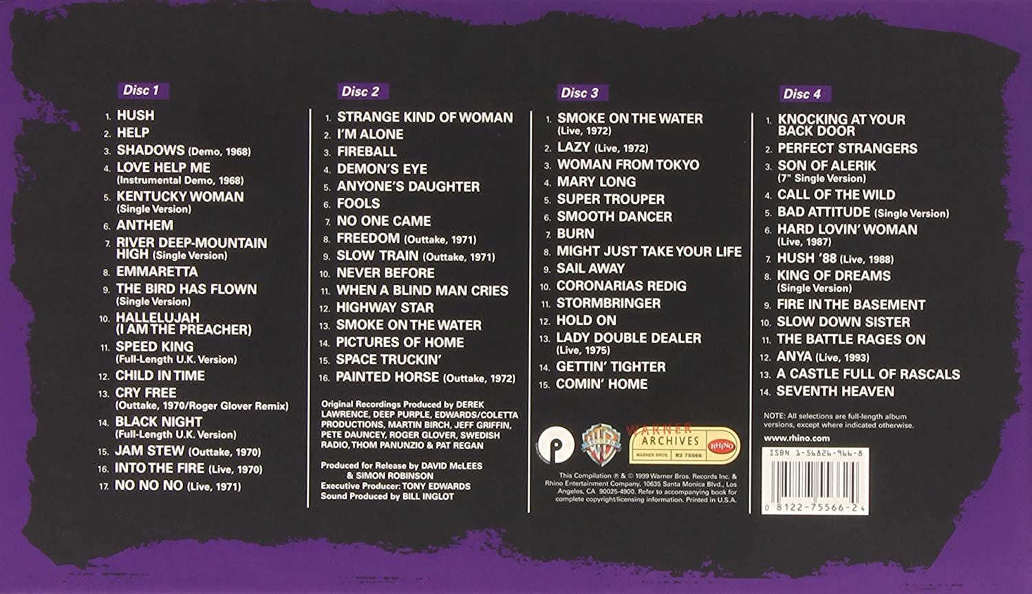 Classic Rock Covers Database: Deep Purple - Shades 1968-1998 (Compilation) (1999)