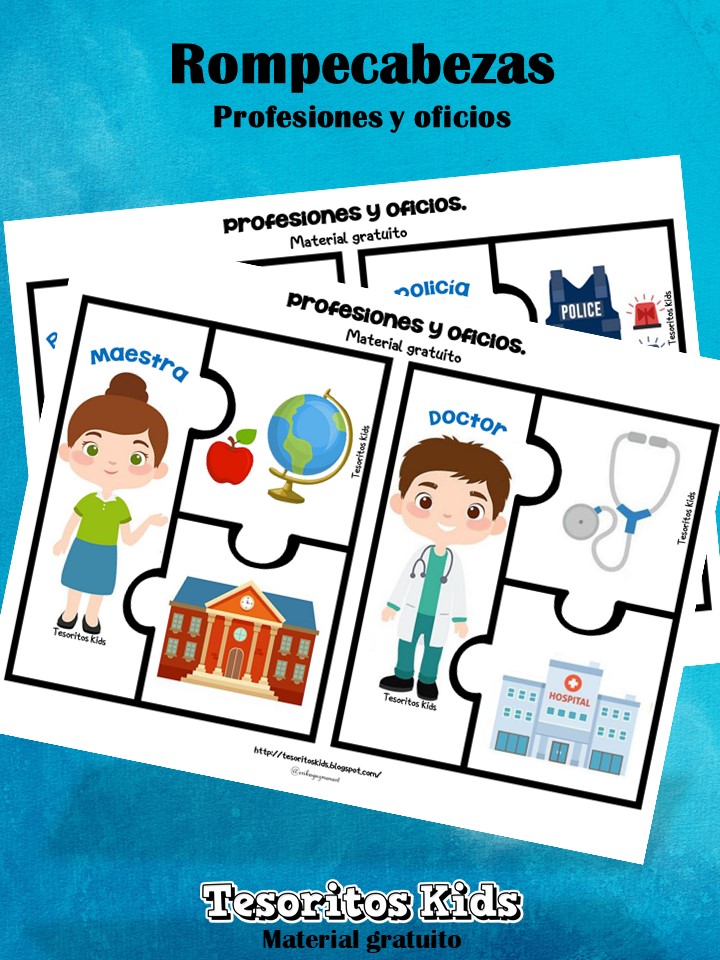 Tesoritos Kids: Puzzle de profesiones y oficios 👨‍⚕️ 👩🏻‍🏫