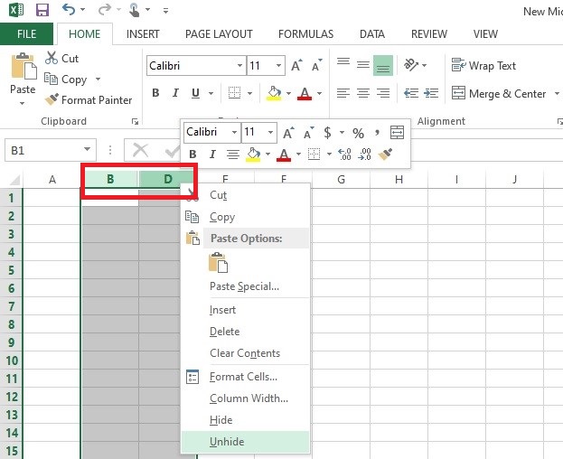 How To Hide Or Unhide Columns And Rows In Excel