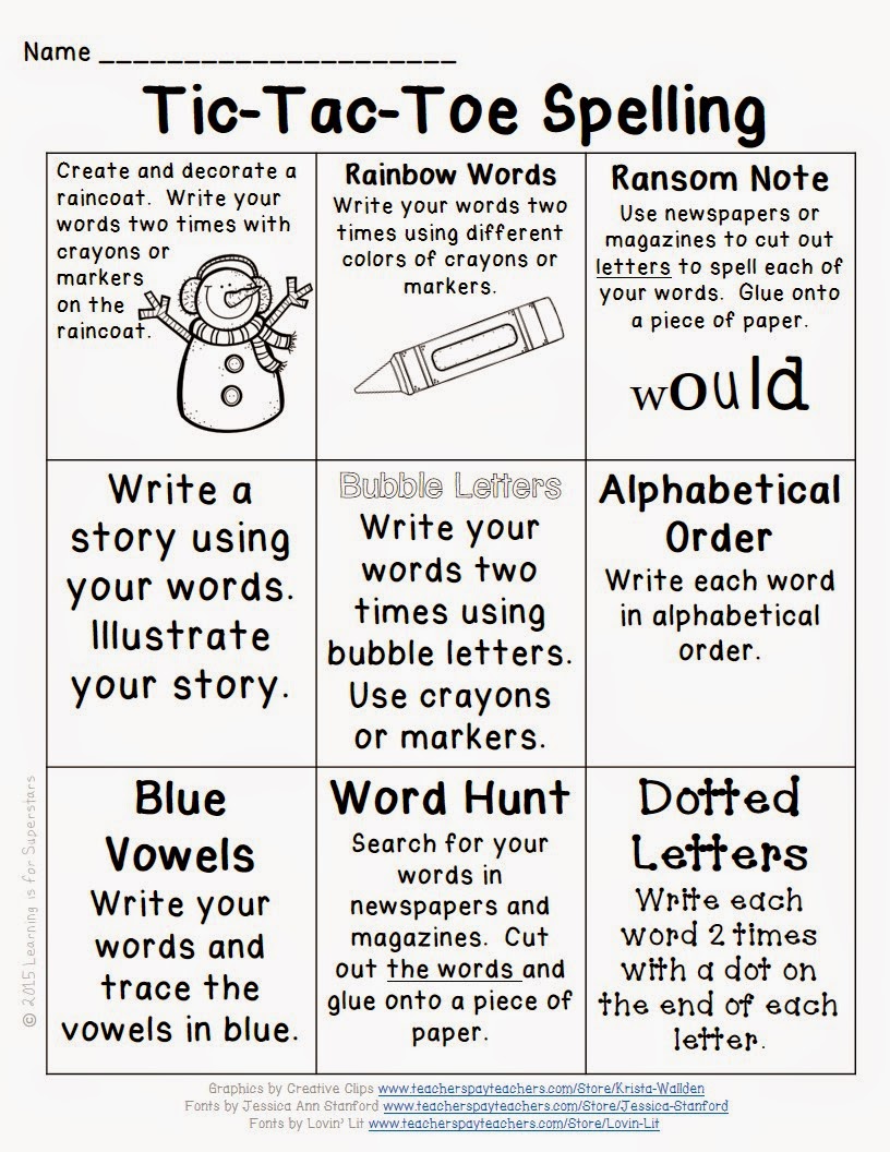 Mrs Hankinson s Class Spelling Homework