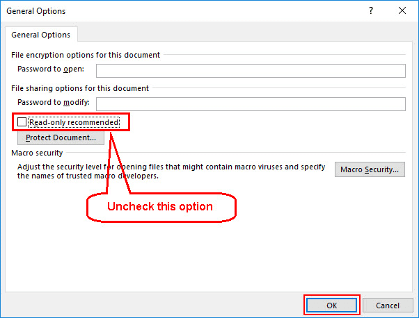 Why do all my word documents open as read only - joylsa