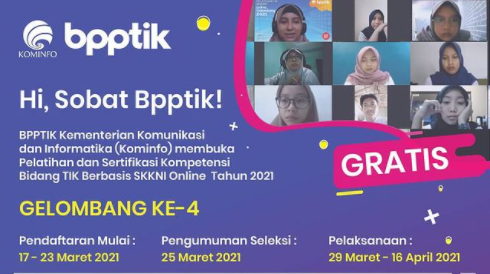 Gratis, Pendaftaran Pelatihan dan Sertifikasi Bidang TIK Berbasis SKKNI ...