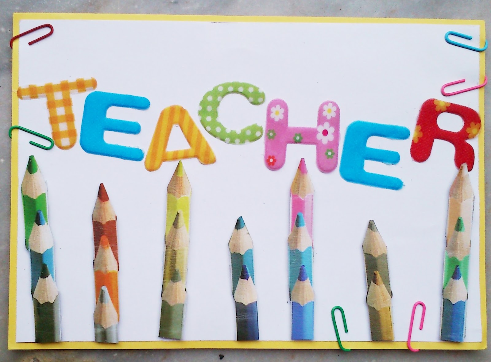 My Craft World: Teachers day card!