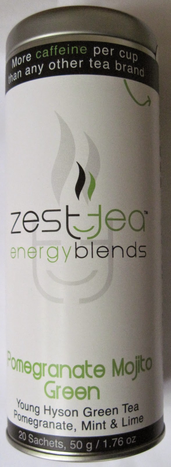 Caffeine King: Zest Tea Pomegranate Mojito Green Energy Tea Review