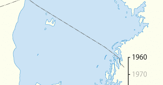 Timeline of the Aral Sea (1960 - 2014)