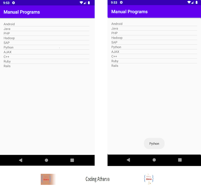 14 Program to implement ListView in Android Studio ~ Coding Atharva