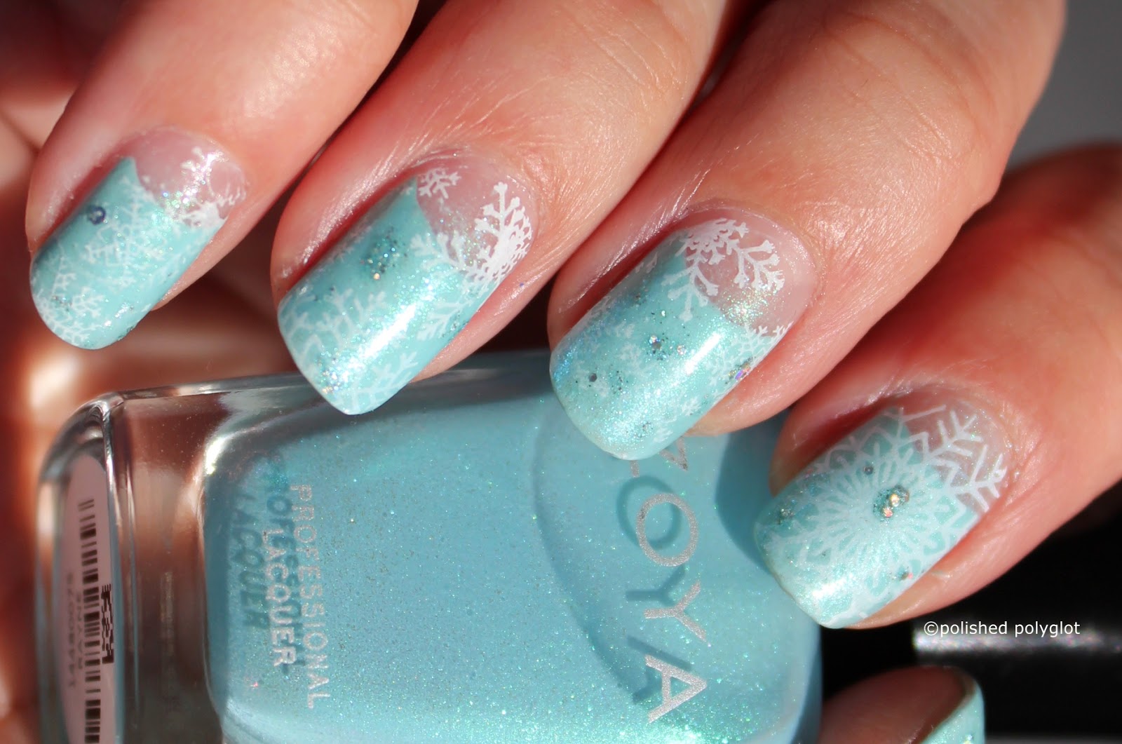Nail Art │ Snow and Ice Nail Design / Polished Polyglot