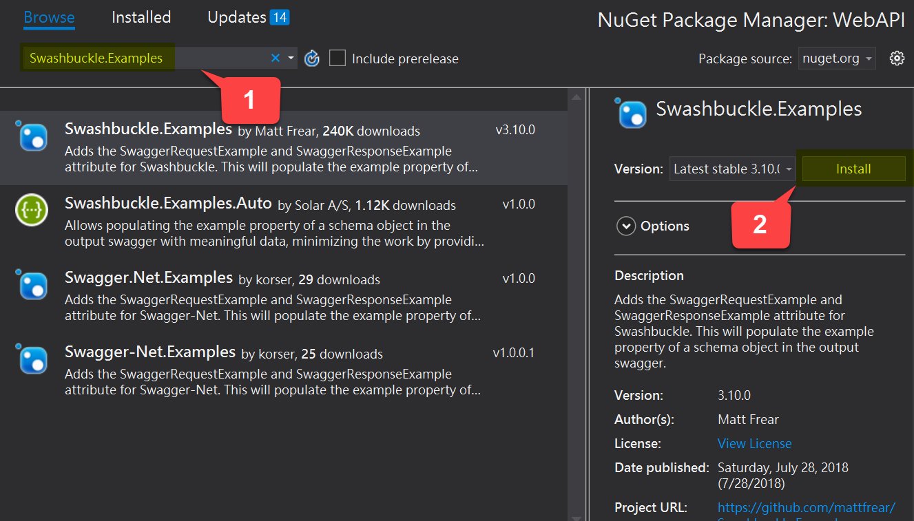 [WEBAPI] Swagger - 用 Swashbuckle.Examples 加上有意義的測試數據 ~ m@rcus 學習筆記