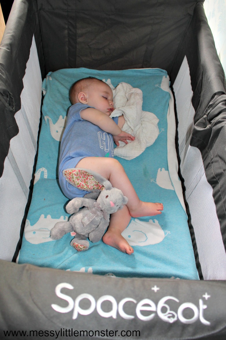 Spacecot Review - A light, easy to use travel cot - Messy Little Monster