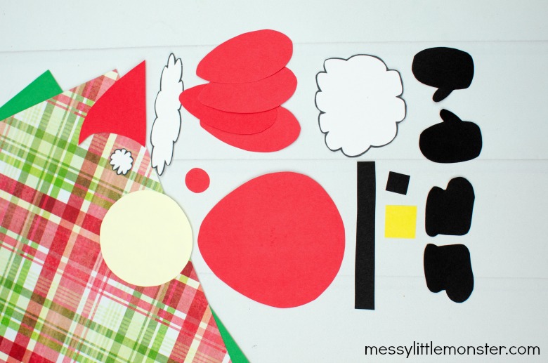 Mix and Match Paper Santa Craft (with Printable Santa Template) - Messy ...