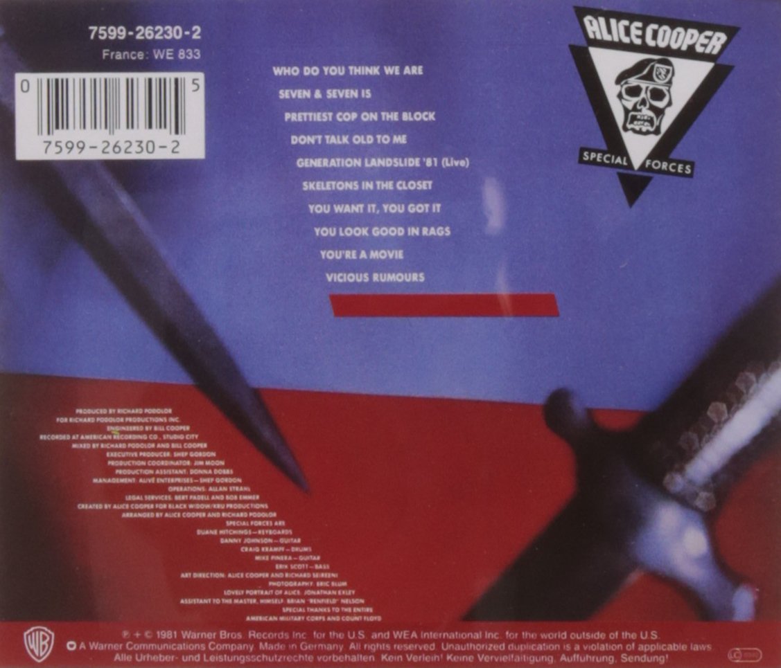 Classic Rock Covers Database: Alice Cooper - Special Forces (1981)