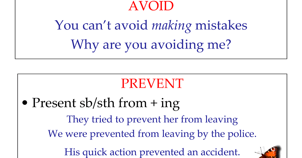English In Jerez: Language Snippets - Prevent vs Avoid