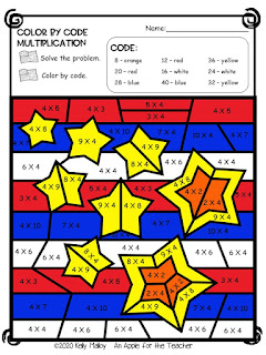 An Apple For The Teacher: Presidents' Day Color By Number
