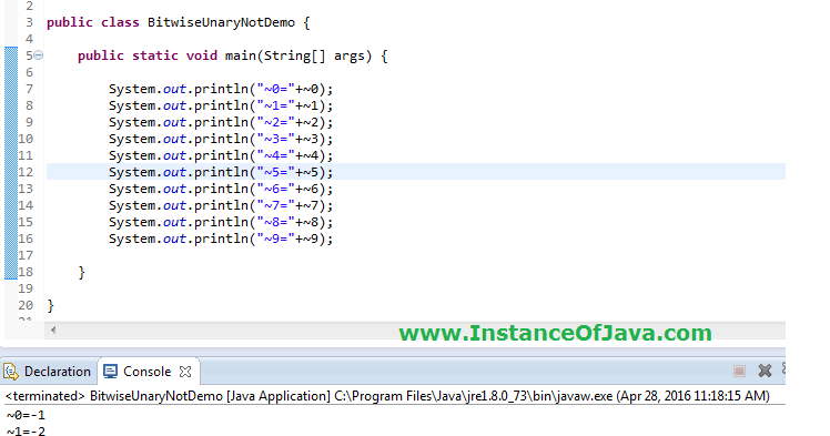 Bitwise Operators In Java With Example - Instanceofjava