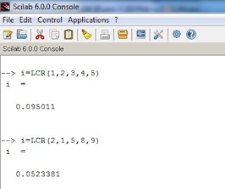Current in LCR circuit using scilab