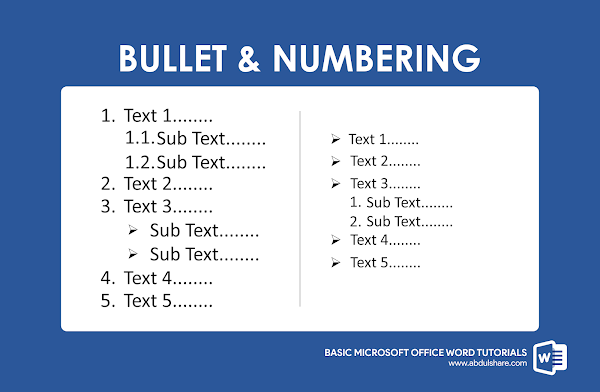 √ MEMBUAT FORMAT POINT DAN PENOMORAN (BULLETS AND NUMBERING) DI ...