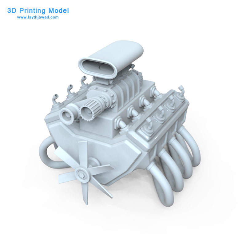 Car Engine 8 Cylinders 3D Printing Model | Layth Jawad