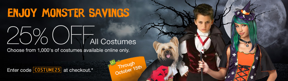 Dazee's Daily Free 4 All: Get 25% off all Costumes at Walgreens