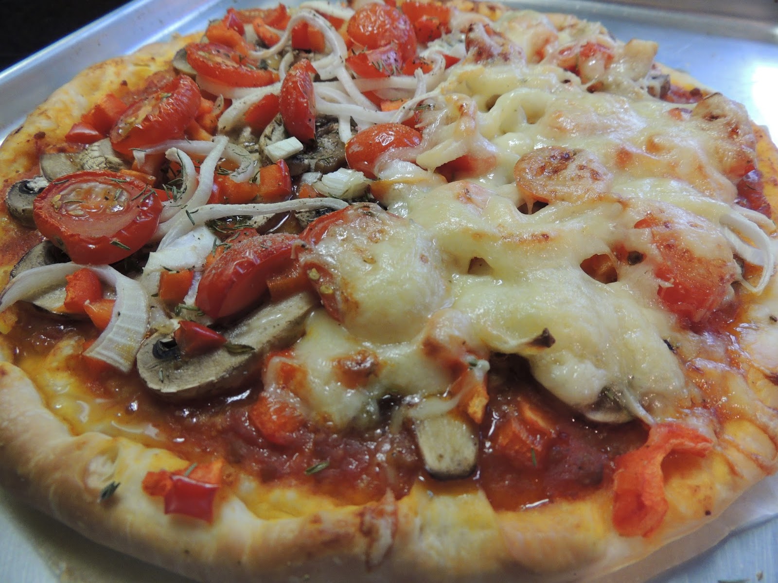 pizza met champignons