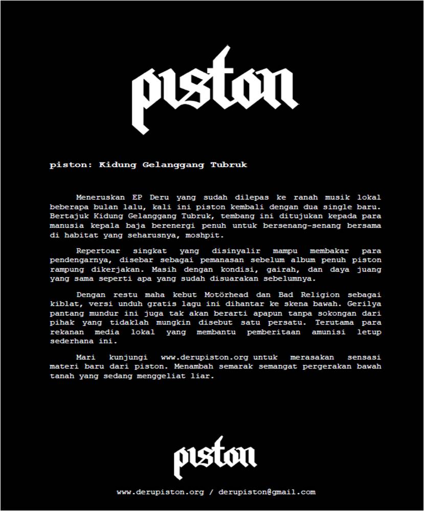 PISTON band profile @derupiston ~ UNDERGROUNDSYNC.COM