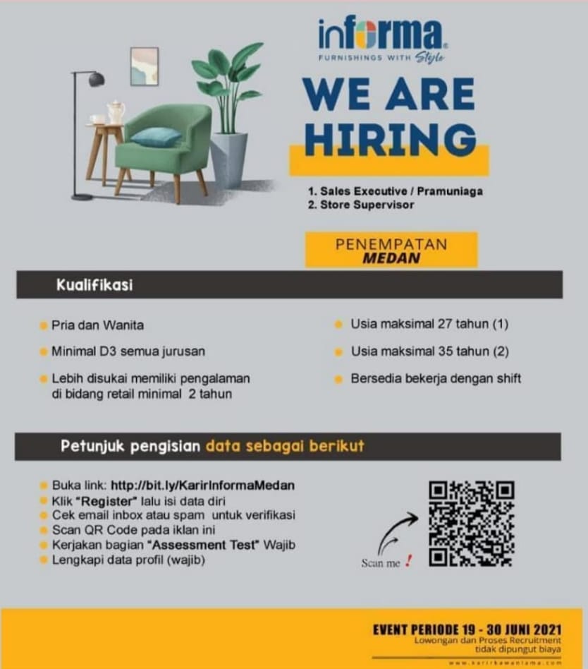Info Loker medan Terbaru Juni 2021 di INFORMA Medan
