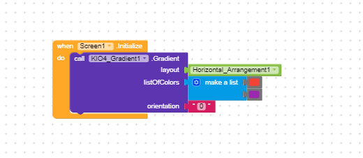 How to use KIO4 gradient in Kodular?