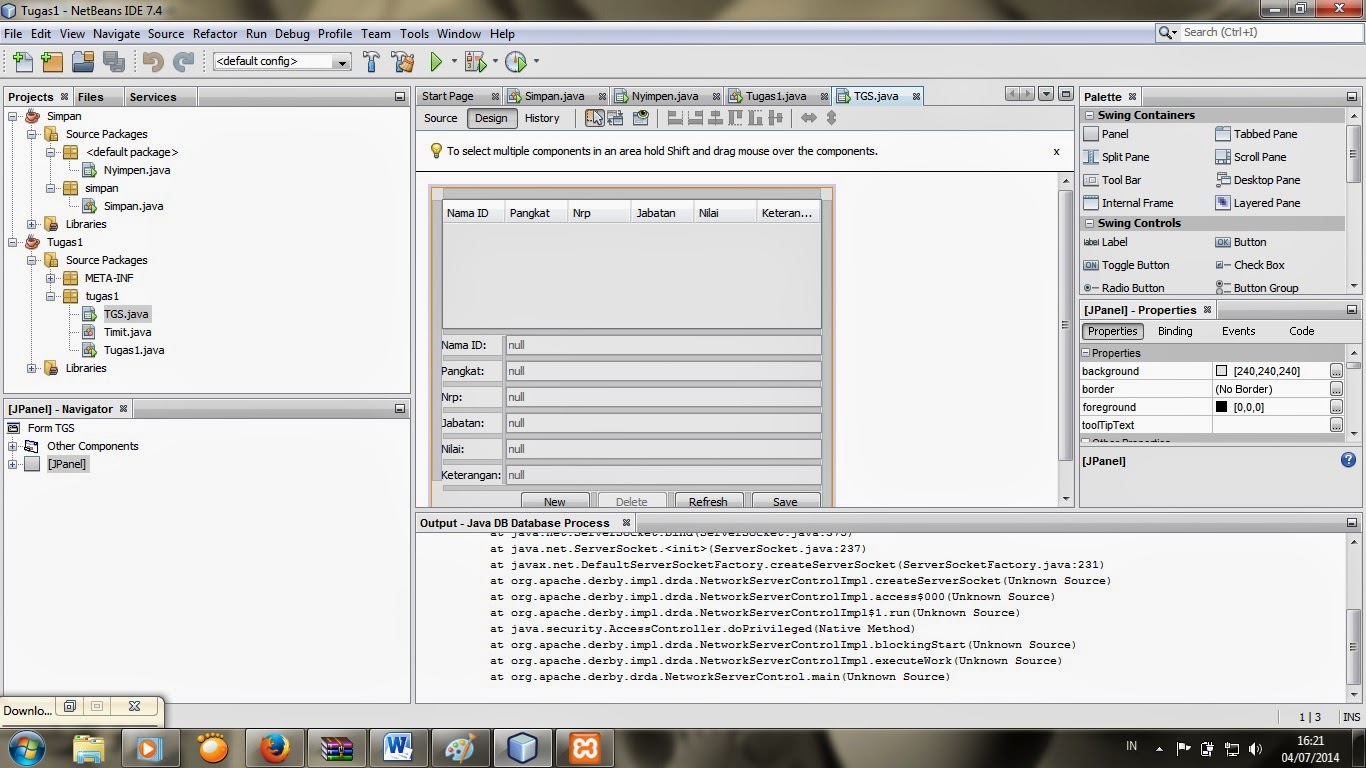 Adrian Sanctuary: APLIKASI NETBEANS MASTER DETAIL SAMPLE FORM