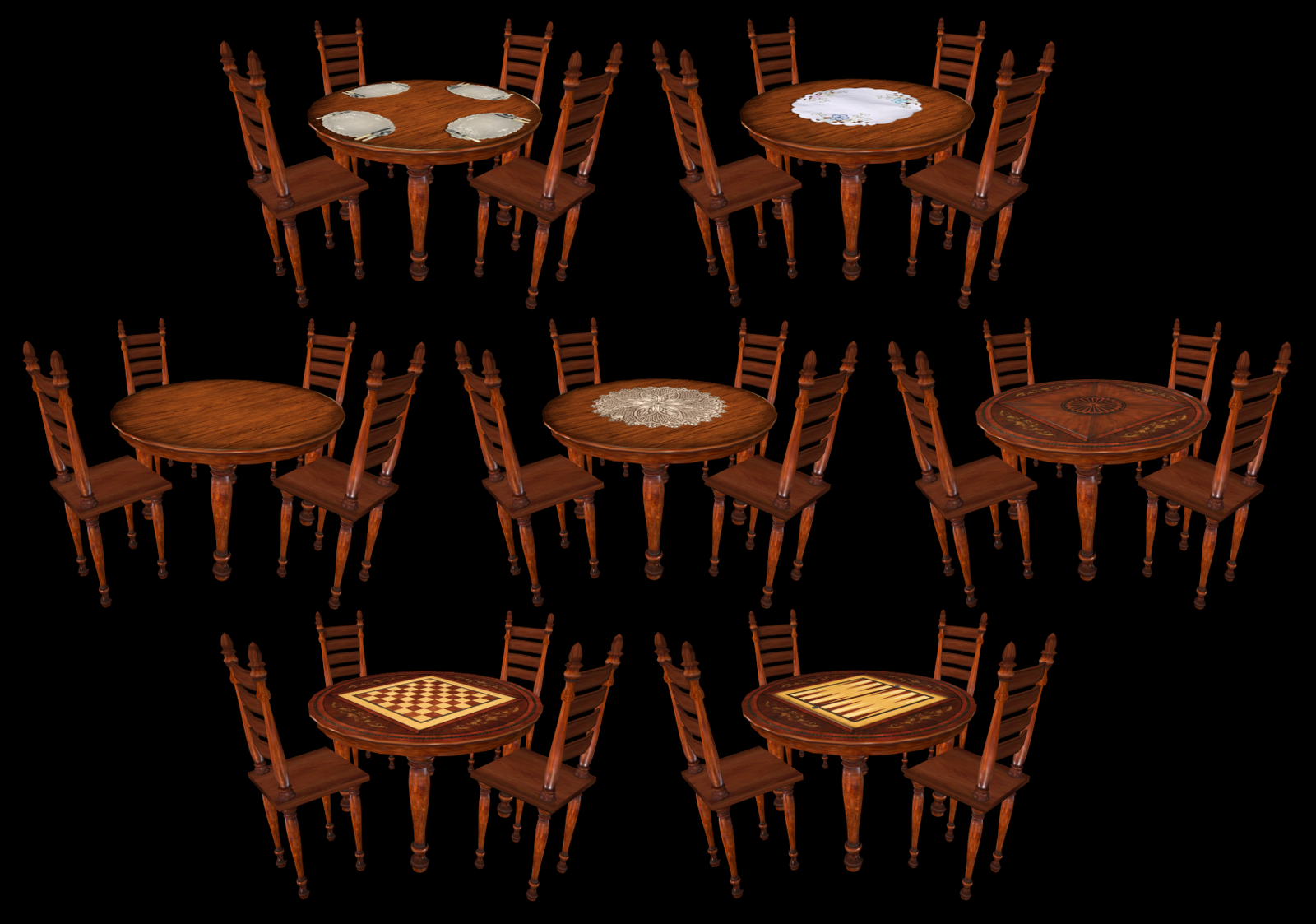 Maple Table and Chairs - Texture Changing Tabletop 7 Designs | Four Winds