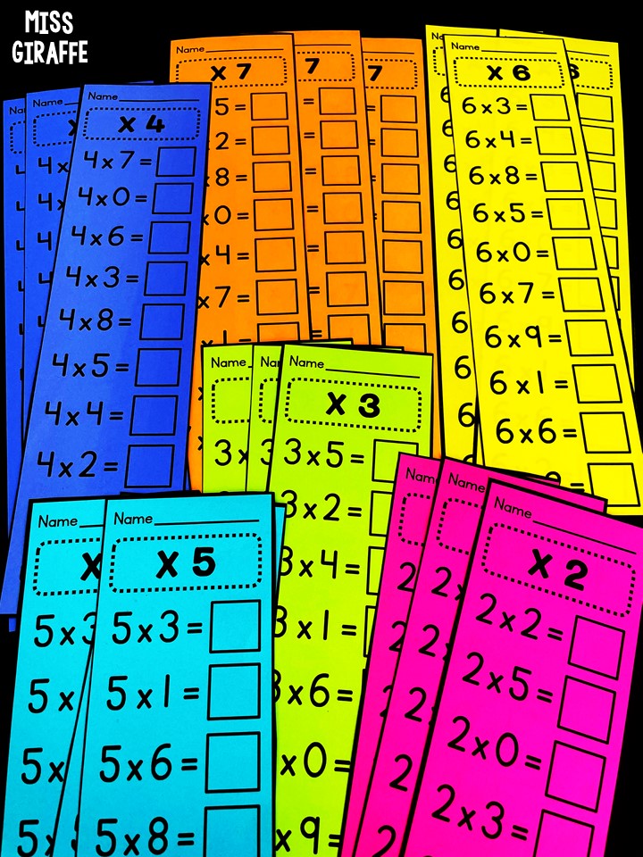 Miss Giraffe's Class: Multiplication Facts Practice Worksheets Games ...