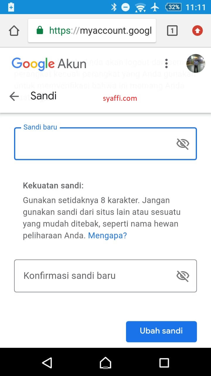 Cara Membuat Kata Sandi Baru Akun Google